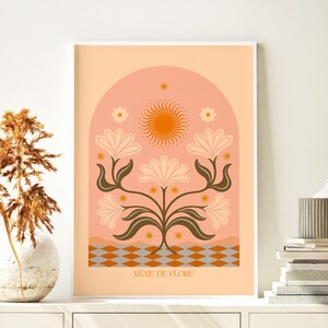 Botanical Print | Boho Floral Wall Art | Modern Plant Artwork | Flower ...