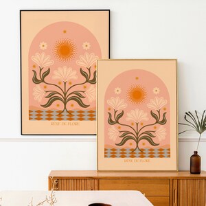 Botanical Print | Boho Floral Wall Art | Modern Plant Artwork | Flower ...
