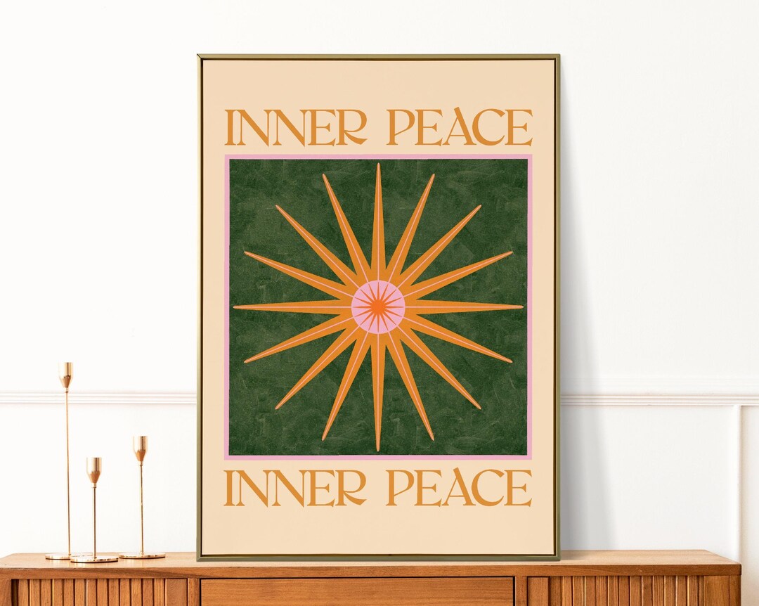 Inner Peace Sun Print: Boho Meditation Art, Celestial Gallery Wall - Etsy