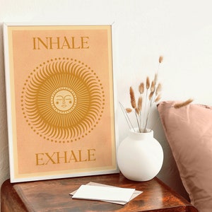 Inhale Exhale Print | Boho Mindfulness Wall Art | Modern Meditation ...