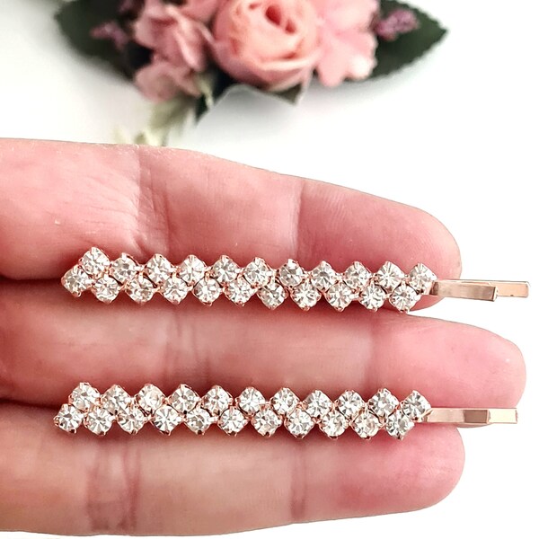 Rose Gold Hair Clips - Etsy UK