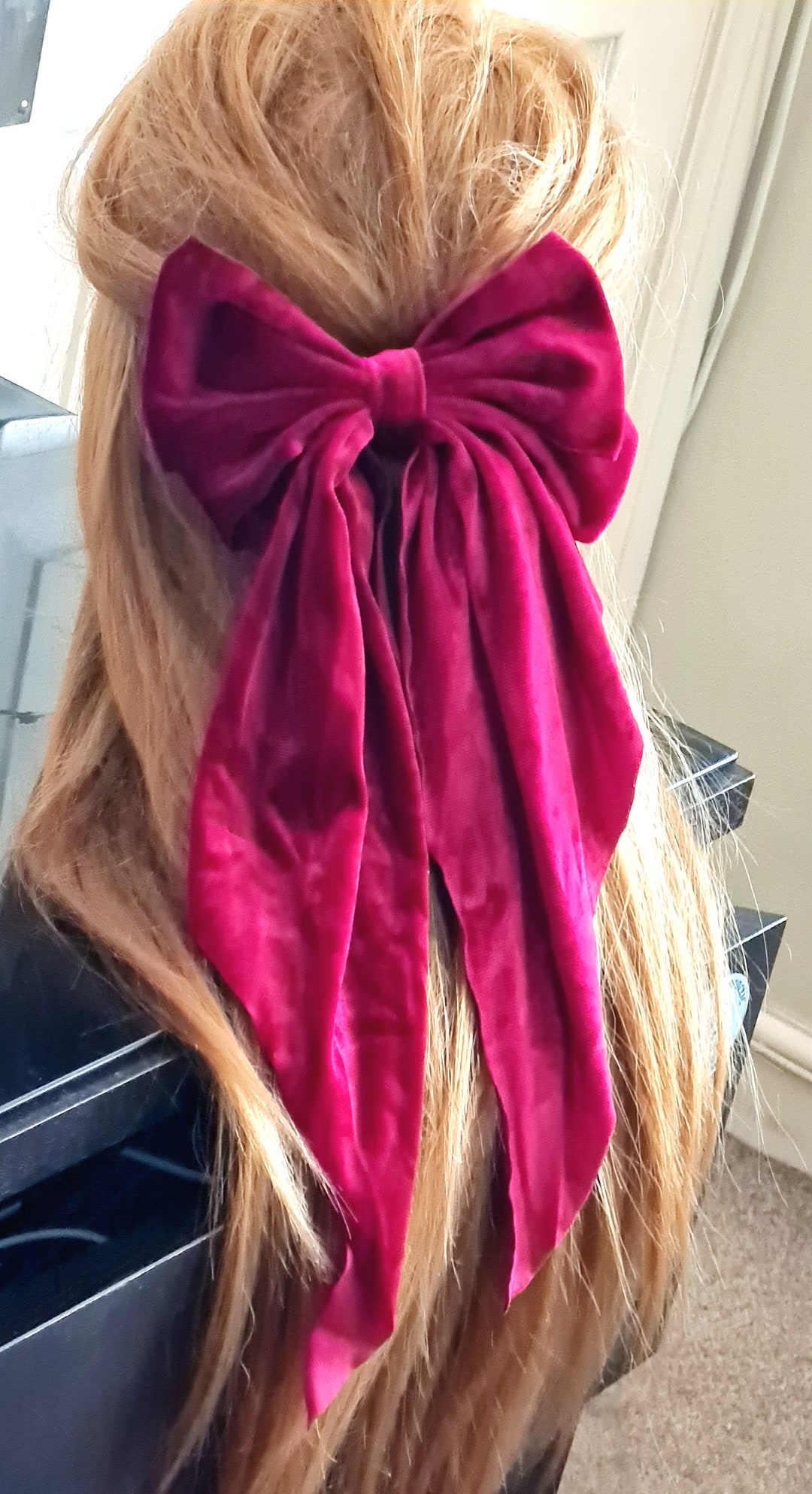 Oversize Vine Red Bow, Christmas, Long Tail, Silky Soft Velvet Bow ...