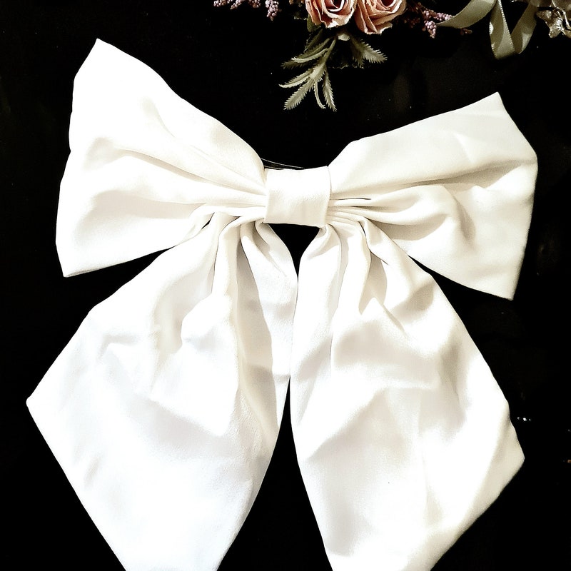 White Hair Bows - Etsy