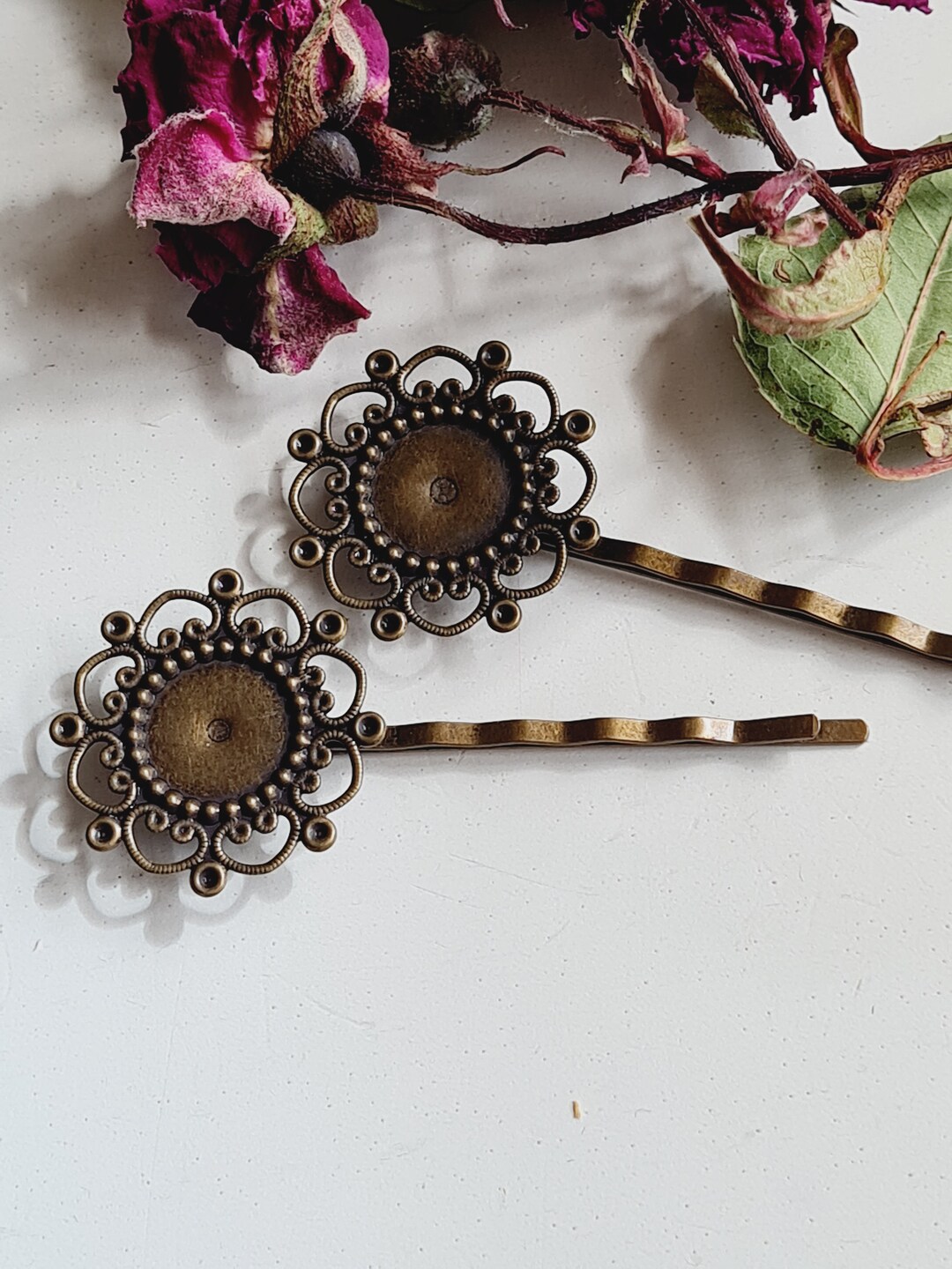 2 X Bronze Celtic Clip. Geometric Hair Clip. Filigree Hair Slide.bronze ...
