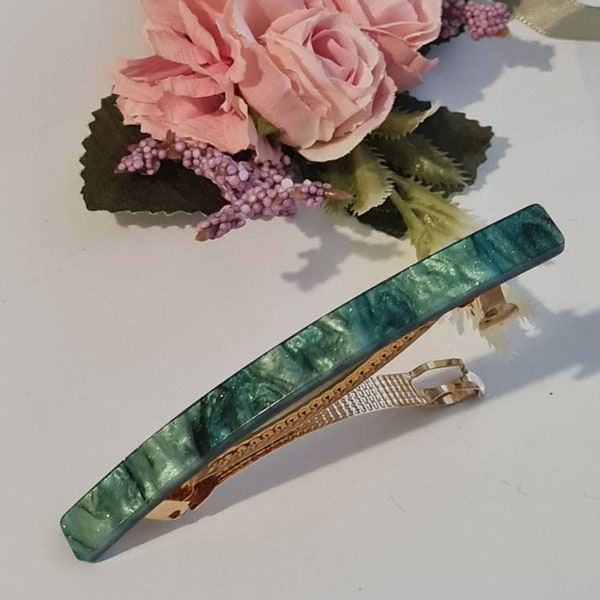 Green Barrette - Etsy