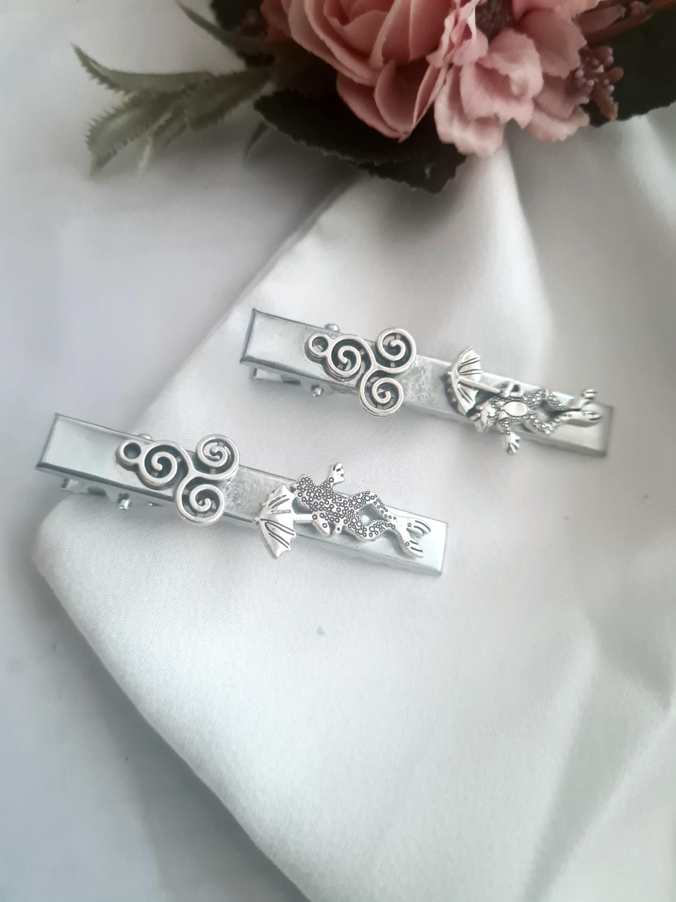 Pack of 2 Silver Celtic Viking Hair Clips,minimalist,alligator Clip ...