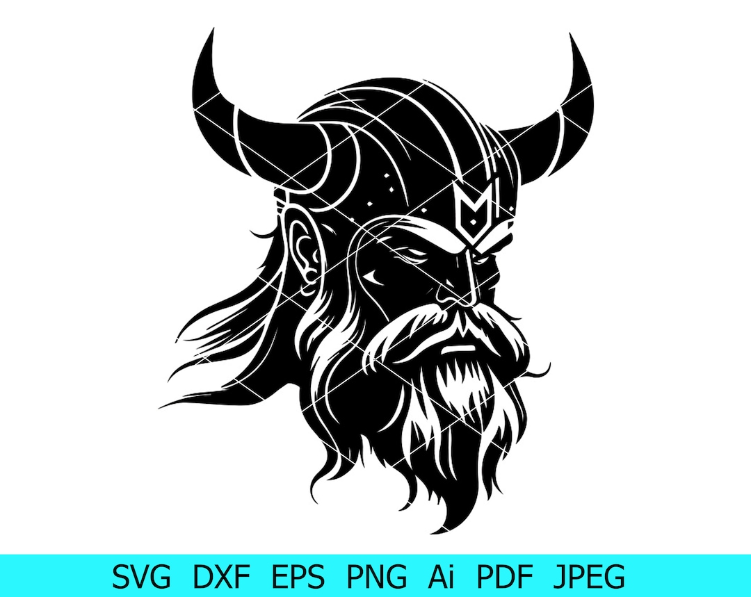 Wikinger SVG, Wikinger Portrait, Bartmann, Sofort Download ...