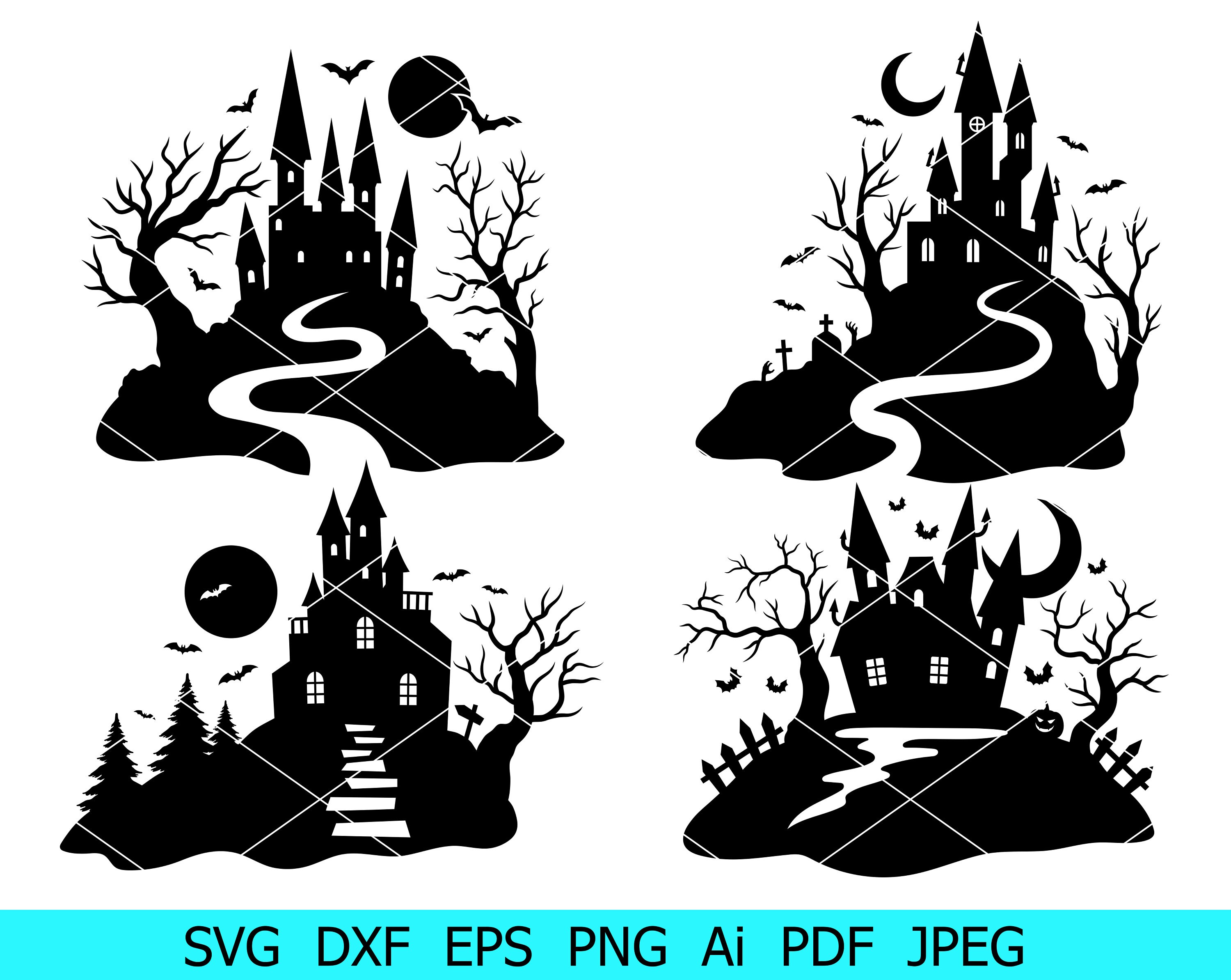 Castillo Svg, Castillo Paquete Svg, Castillo de Halloween Png, Castillo ...