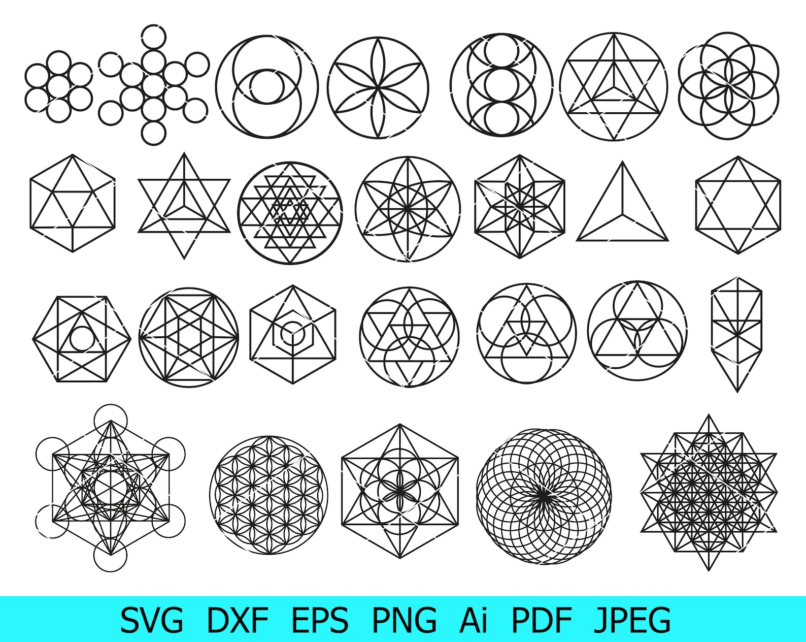 Sacred Geometry Svg, Geometry Mandala Png, Geometric Svg, Cricut ...
