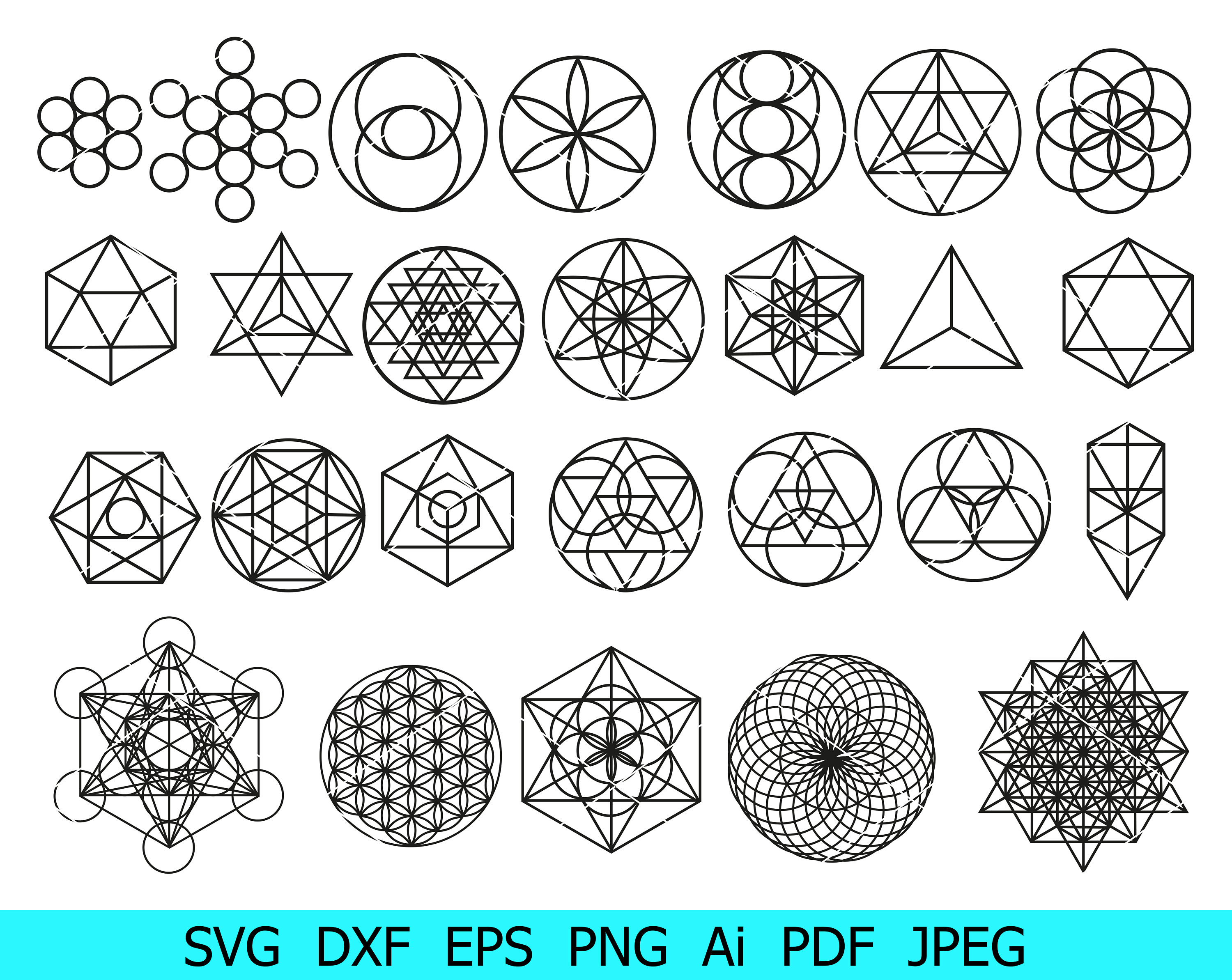 Sacred Geometry Svg, Geometry Mandala Png, Geometric Svg, Cricut ...
