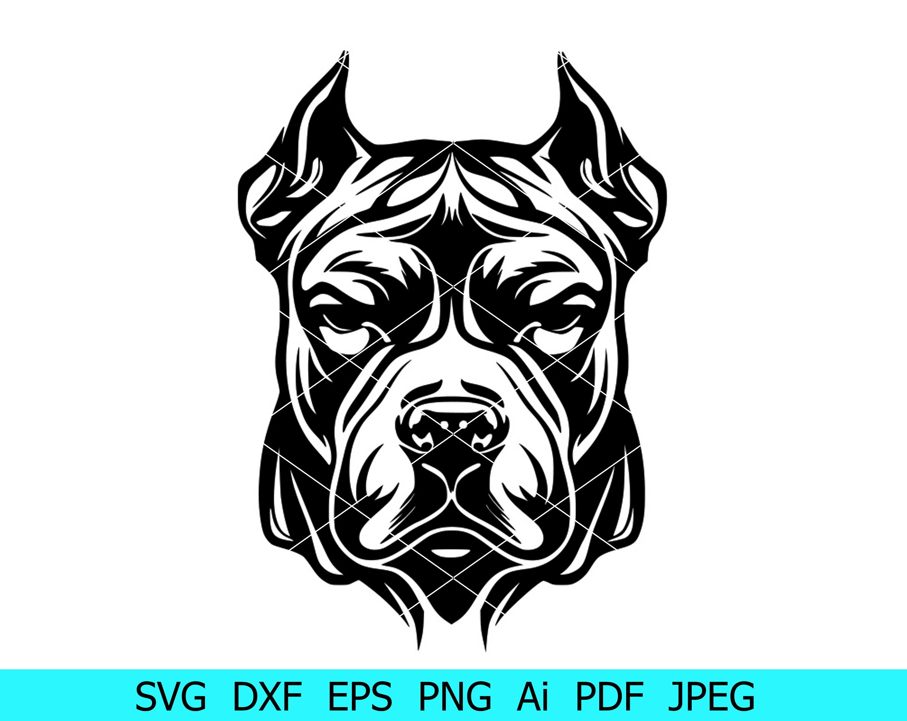 American Pit Bull Svg, Dog Pitbull Svg, Animal Portrait Svg, Dog Face ...