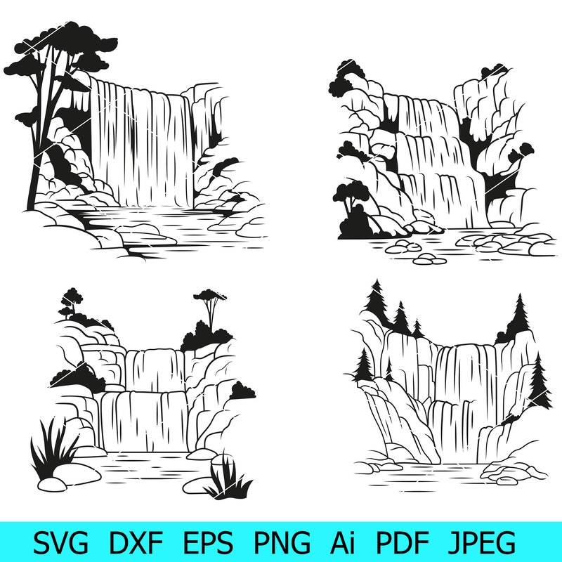 Waterfall Svg - Etsy