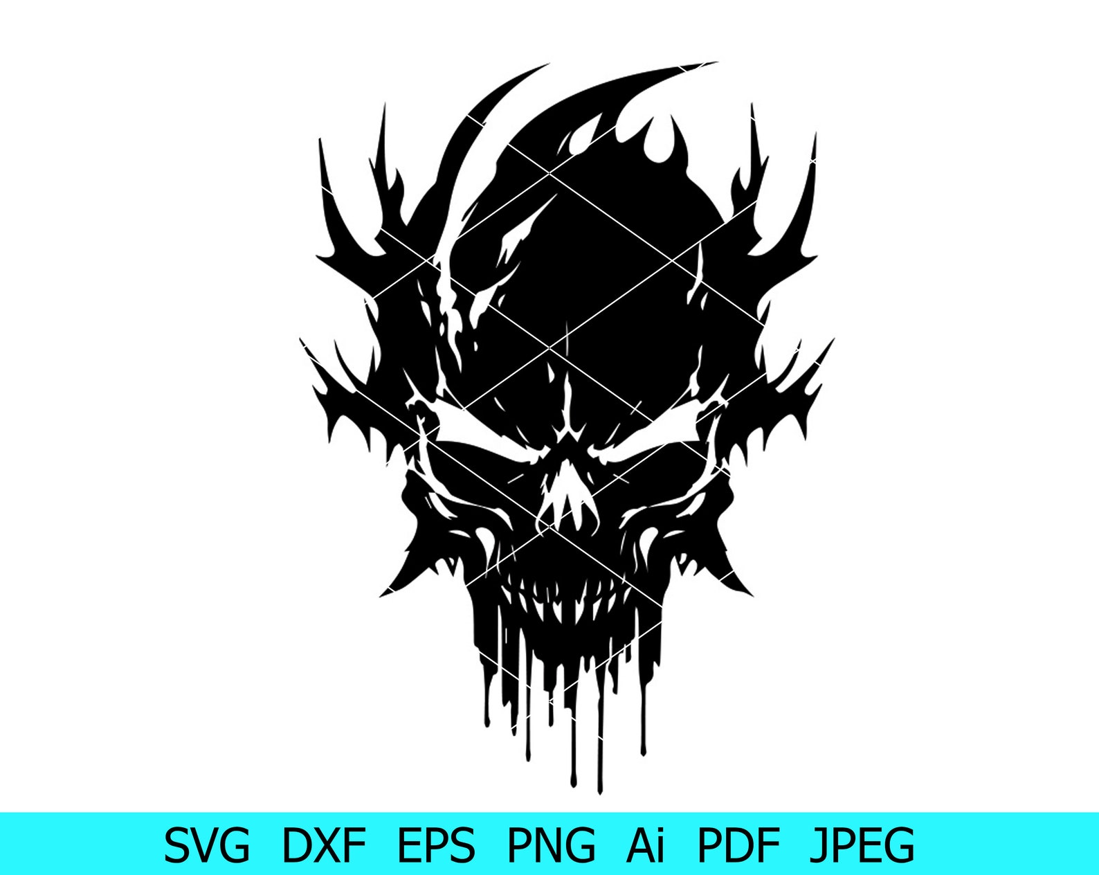 Skull Design Svg, Skull Svg, Silhouette Cameo, Cricut,skull Cut Files ...