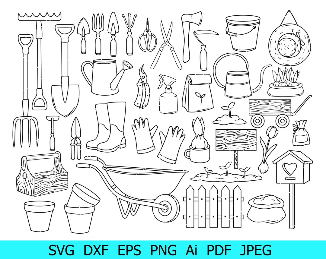 Gardening Tools Svg, Gardening Sublimation Bundle, Gardening Clipart ...