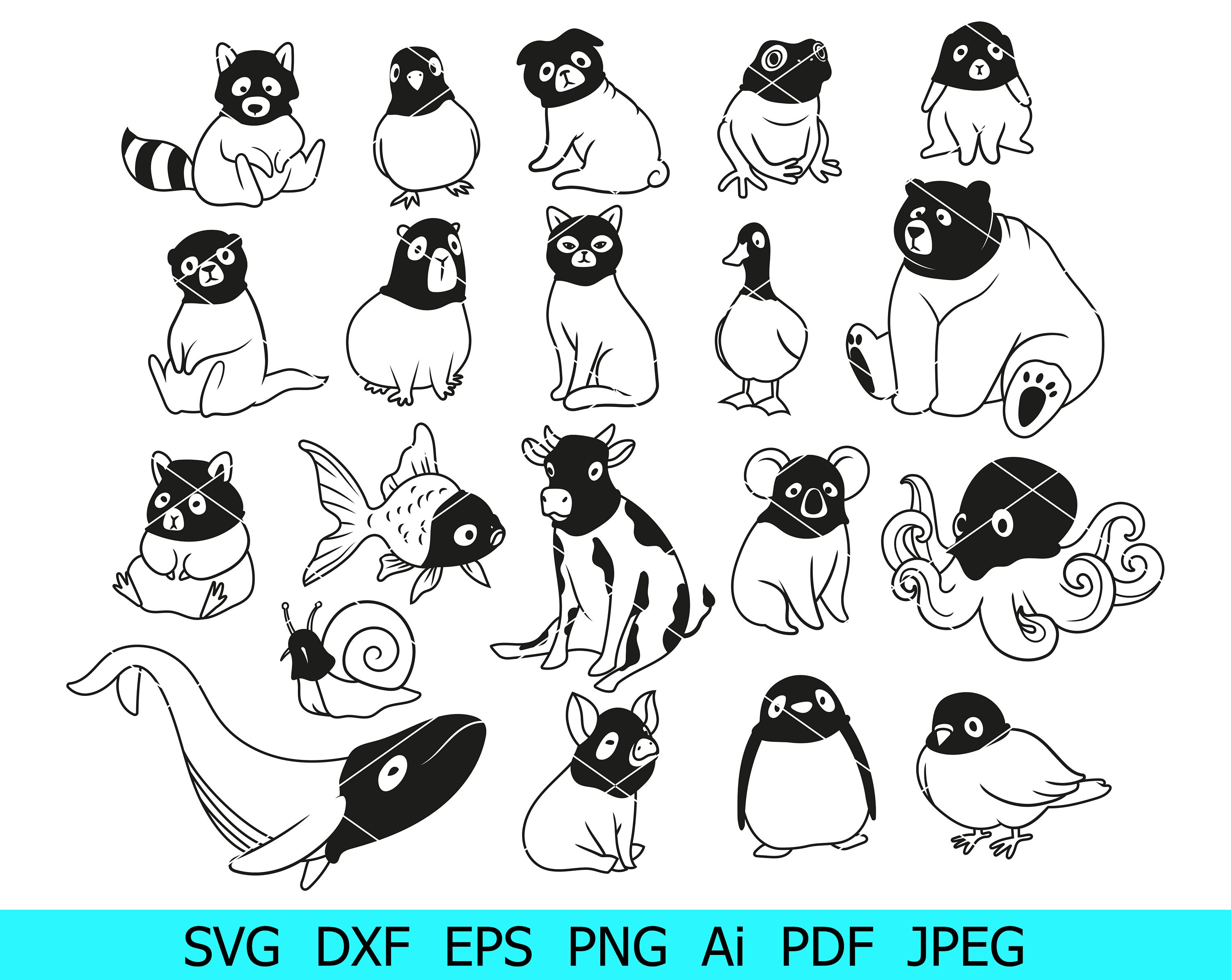 Animals Svg, Animals in Mask Png, Balaclava Svg, Cute Animals Svg ...
