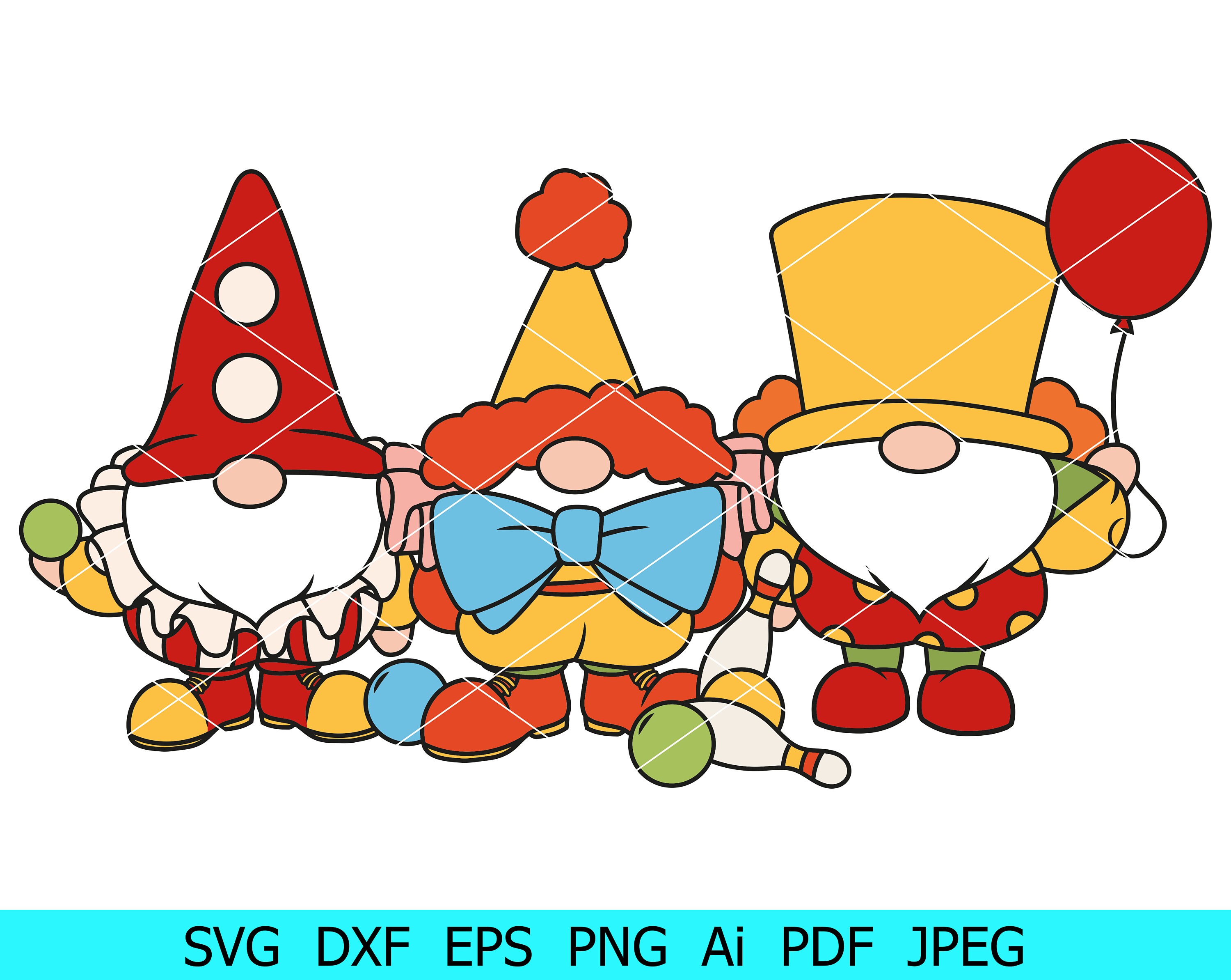 Gnomes Svg, Circus Gnomes Png, Colored Gnomes Svg, Dwarf Clip Art ...
