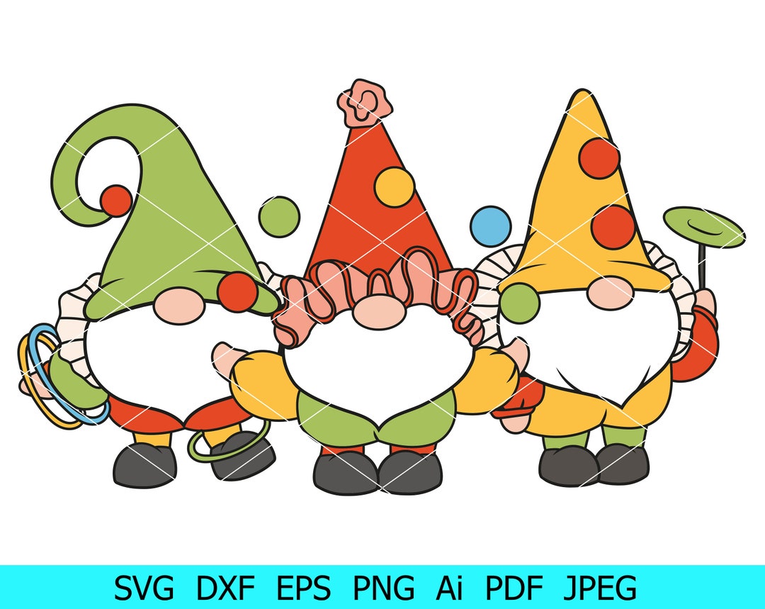 Gnomes Svg, Circus Gnomes Png, Colored Gnomes Svg, Dwarf Clip Art ...