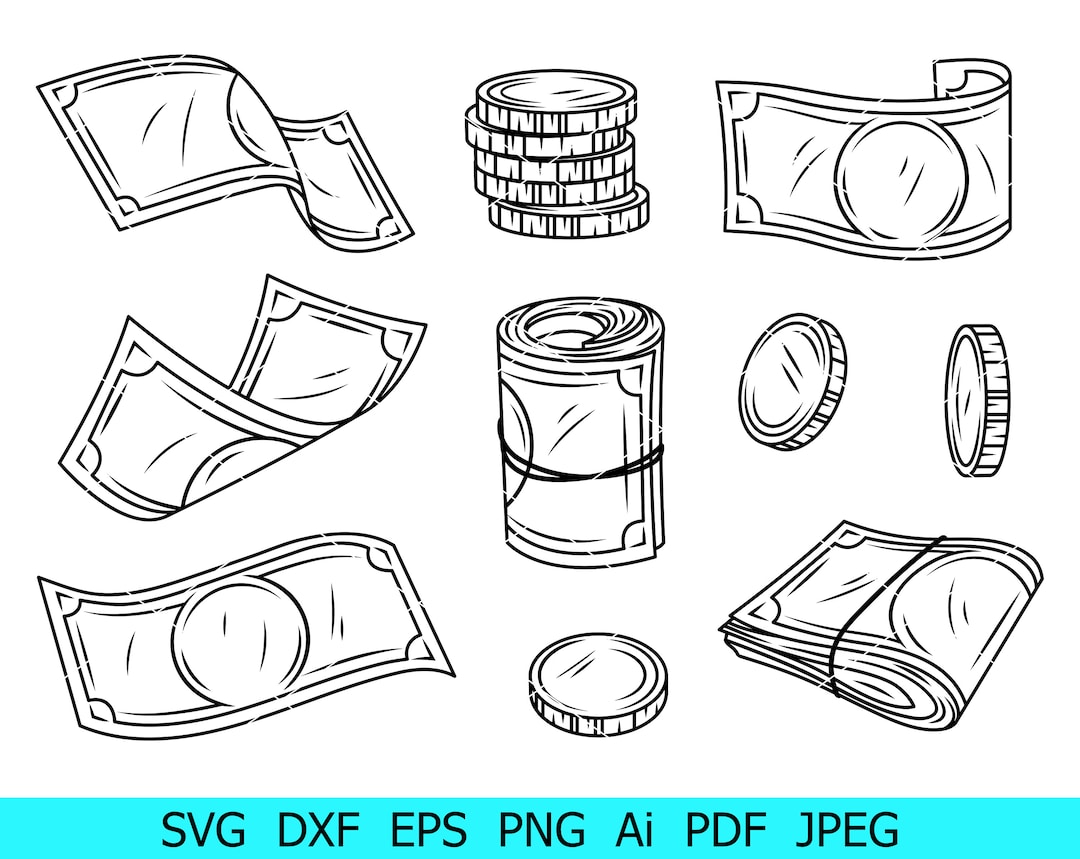 Money Svg, Roll of Money Png, Money Cash Png,money Digital Paper,cash ...