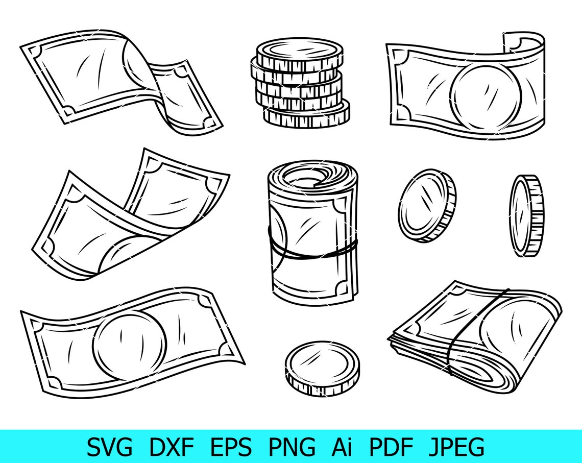 Money Svg, Roll of Money Png, Money Cash Png,money Digital Paper,cash ...