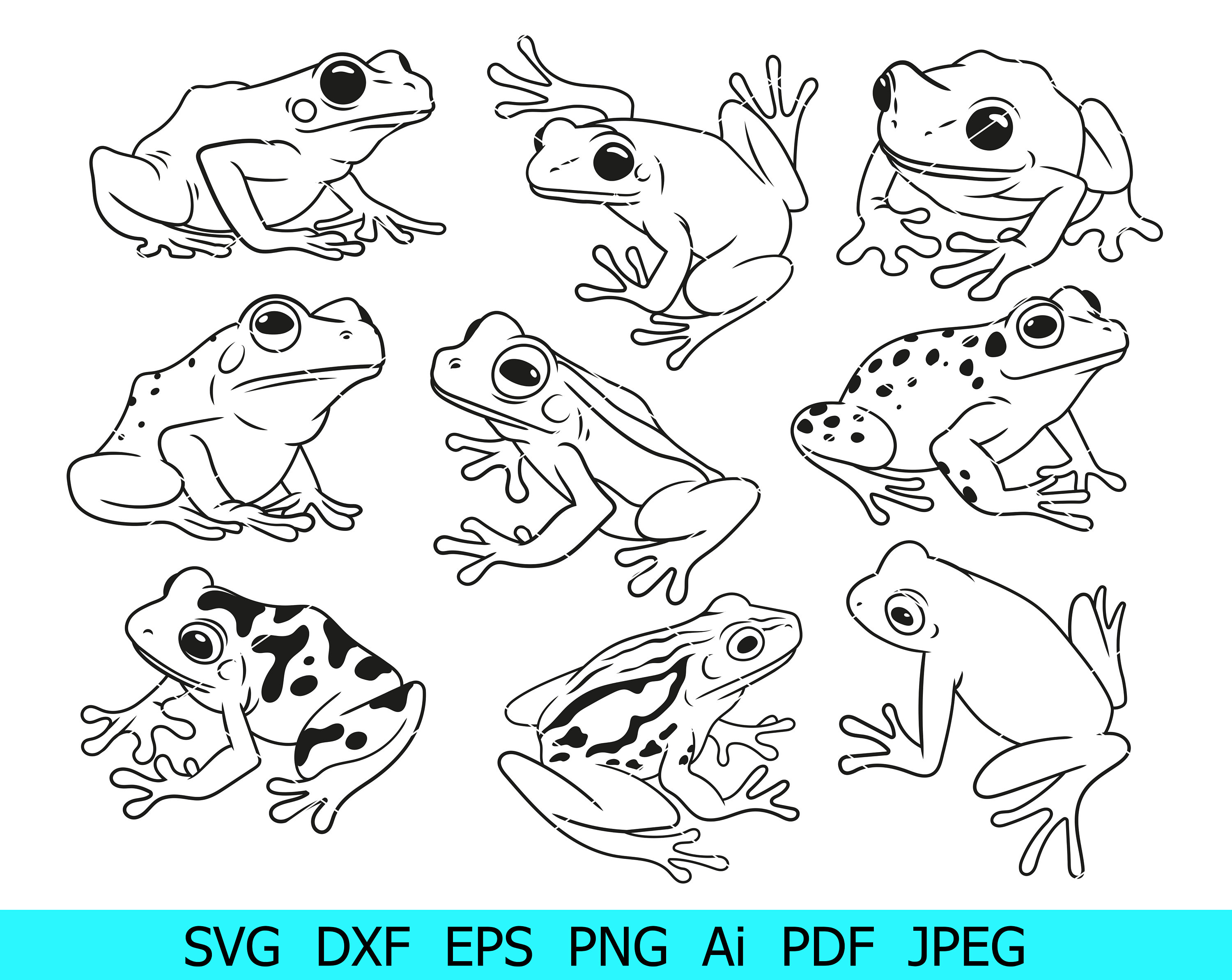 Frogs Svg, Animal Svg, Frogs Svg Bundle, Frogs Cricut, Frogs Silhouette ...