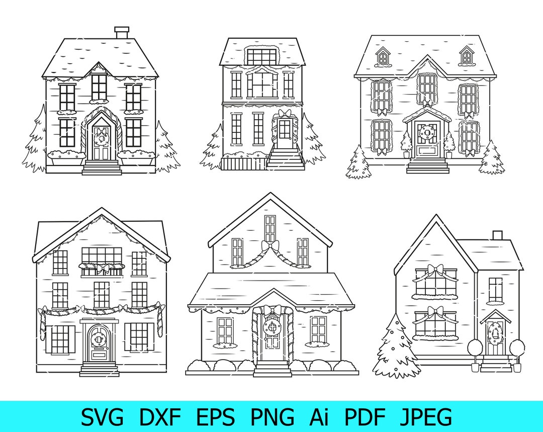 Christmas House Svg, House Svg, Winter Houses Png, Christmas Decor Png ...
