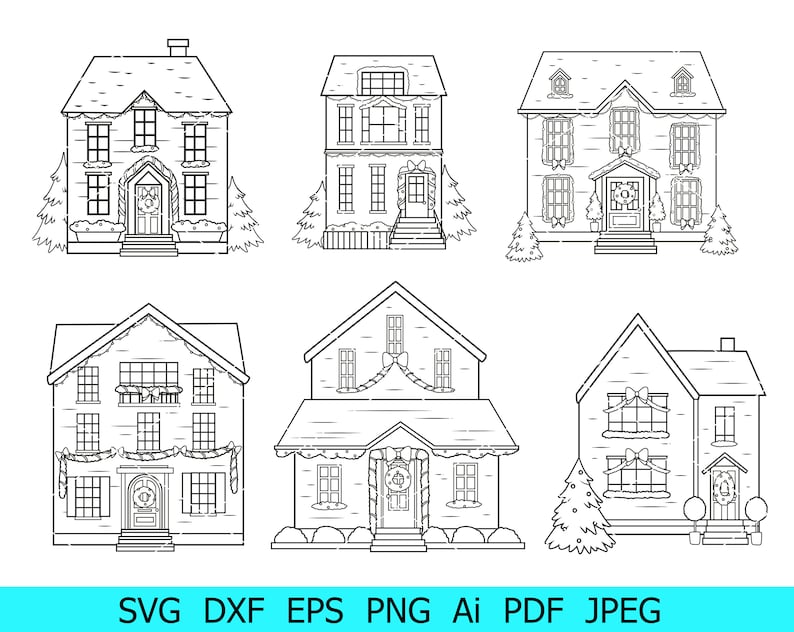 Christmas House Svg, House Svg, Winter Houses Png, Christmas Decor Png ...
