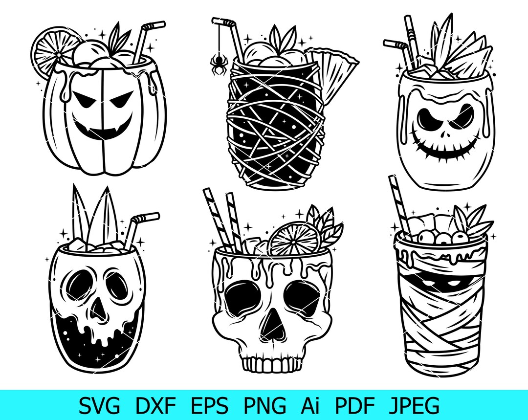 Cocktail SVG Bundle, Drink Svg, Halloween Cocktails, Halloween Party ...