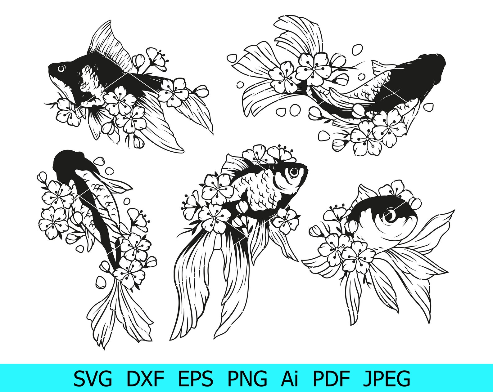 Fish Svg, Koi Fish Svg, Koi Fish Clipart, Fish Vector Bundle,japanese ...