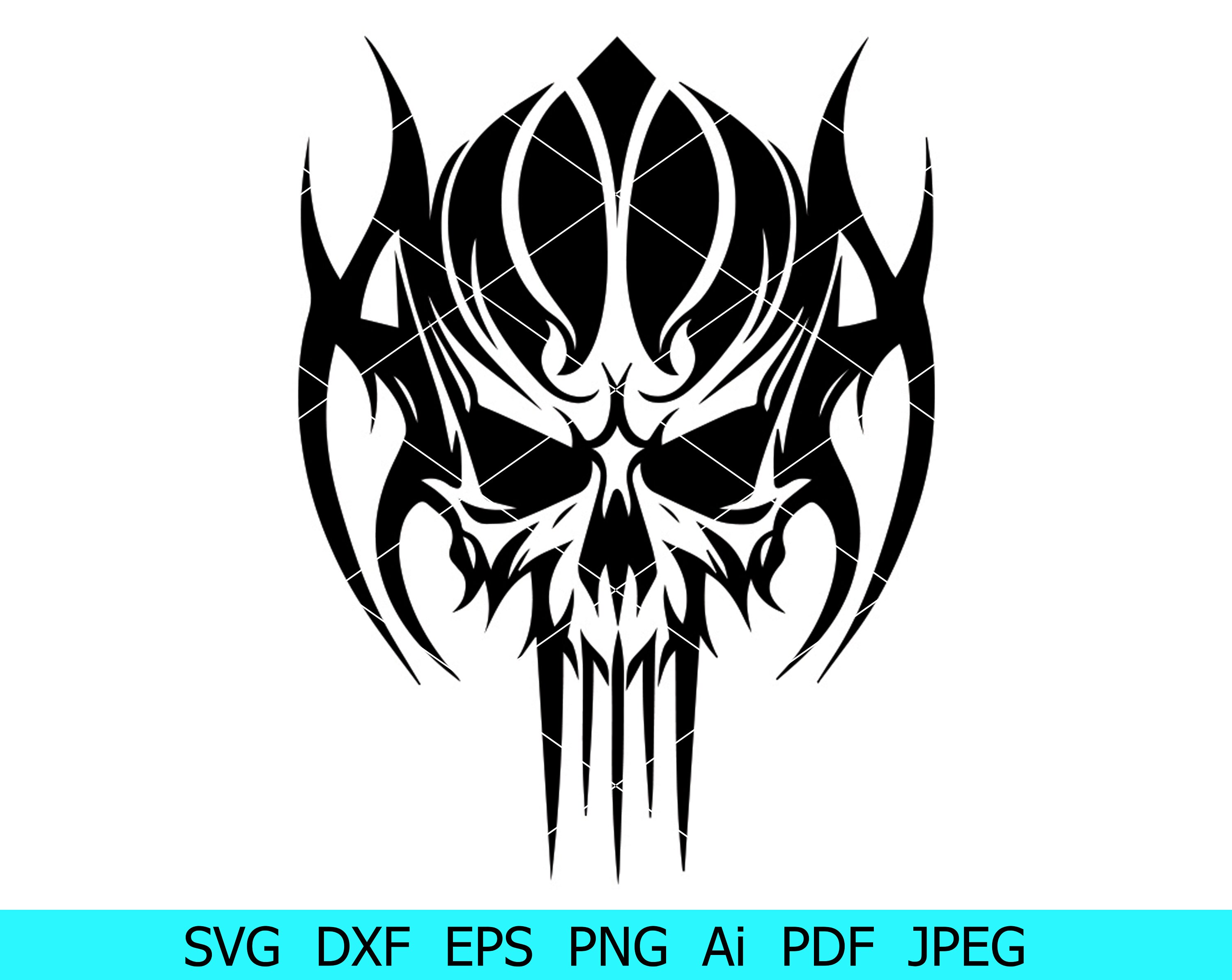 Skull Design Svg, Skull Svg, Silhouette Cameo, Cricut,skull Cut Files ...