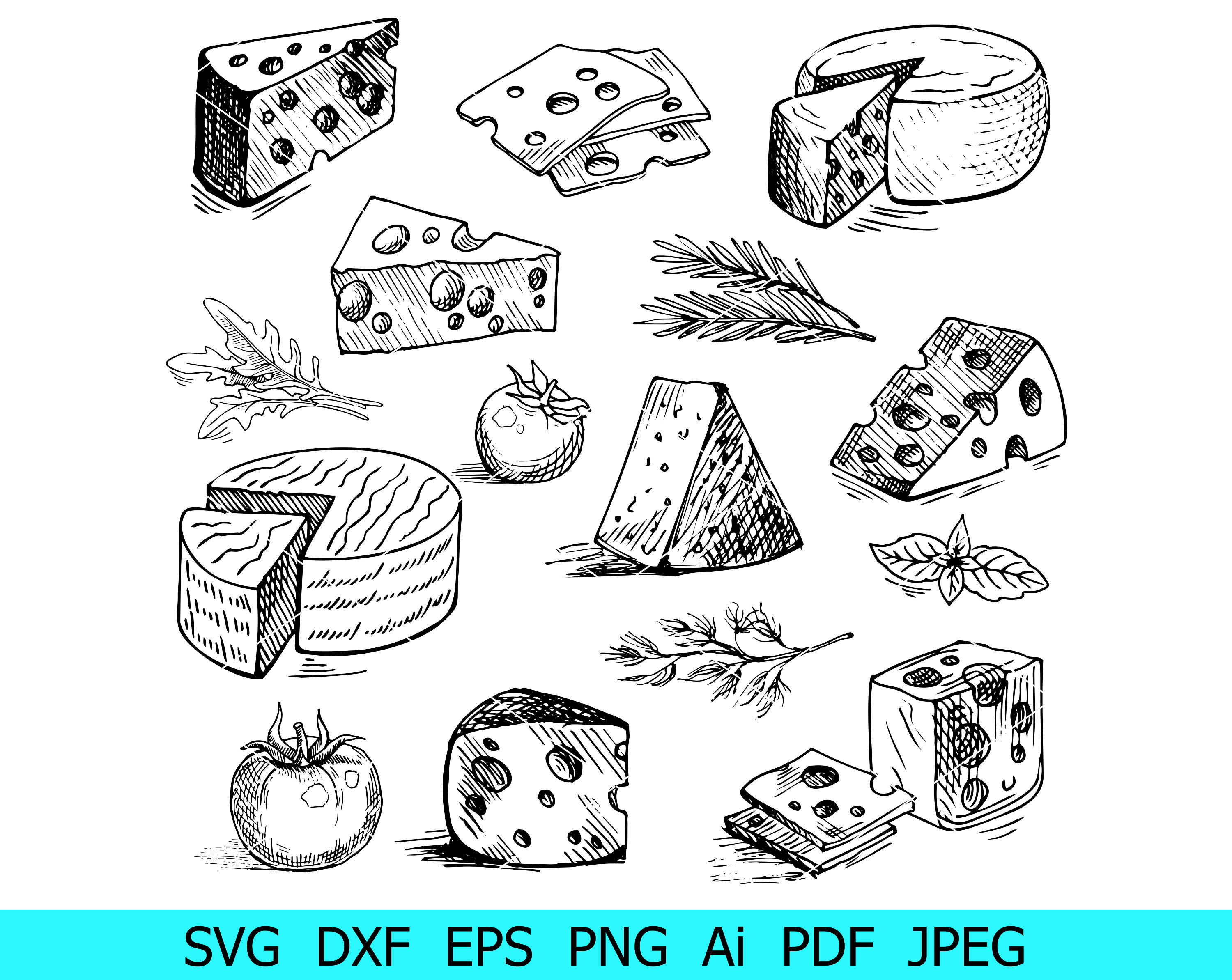 Cheese SVG Bundle Cheese SVG Cheese Clipart Cheese Cut | Etsy