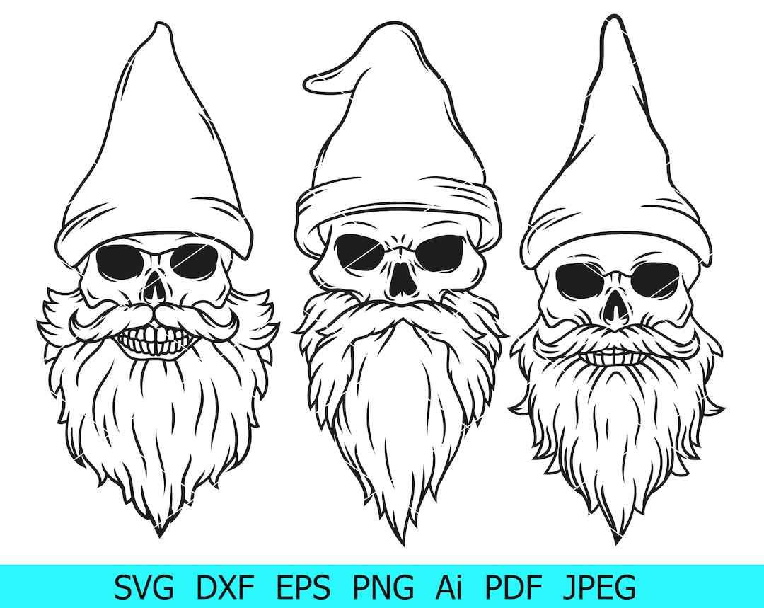 Skull Svg, Skull Santa Svg, Gothic Christmas Png, Christmas Santa Skull ...