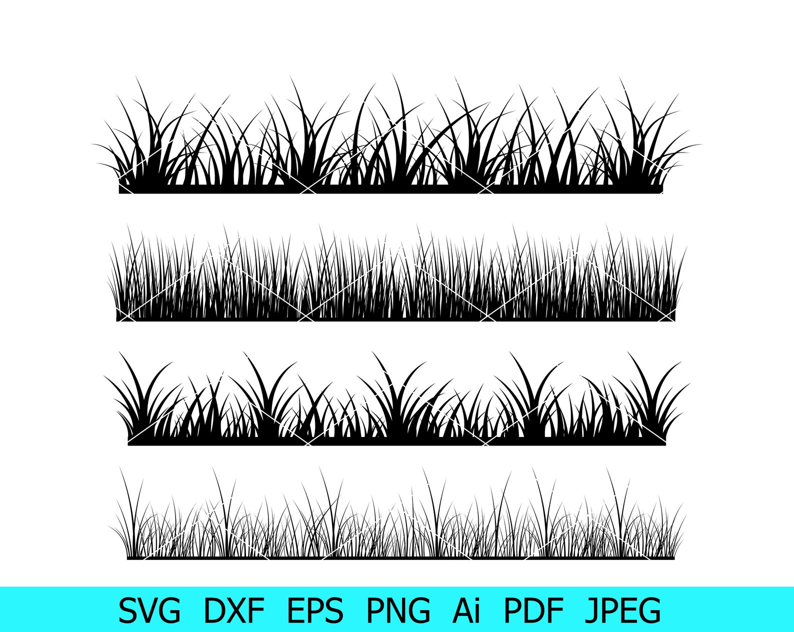Grasses SVG File Grass SVG Grass Clipart Wild Grass border | Etsy