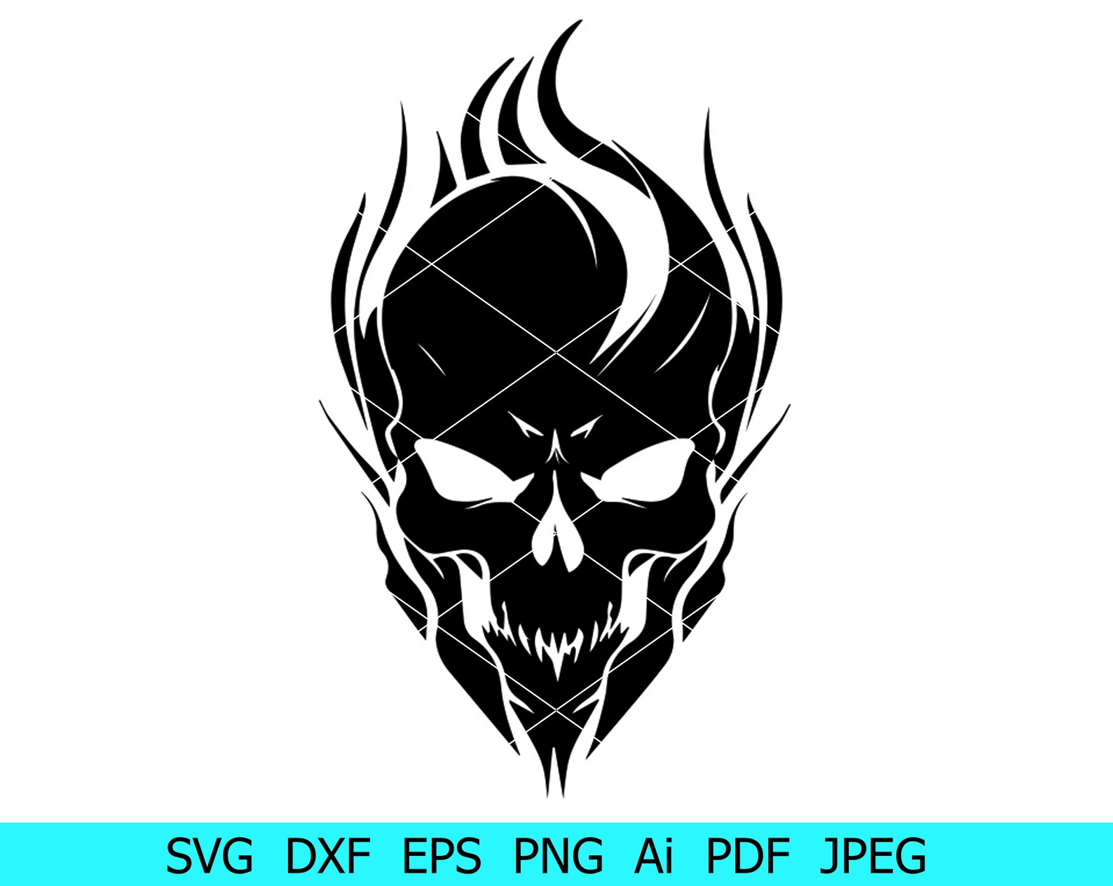Skull Design Svg, Skull Svg, Silhouette Cameo, Cricut,skull Cut Files ...