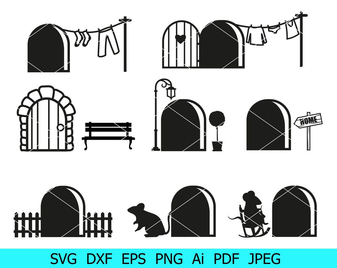 Doors Svg, Mouse House Silhouette,mouse in Rocking Chair Png,door ...