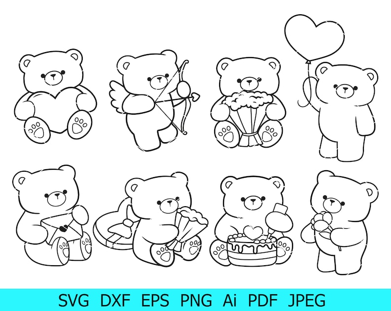 Happy Valentine's Day Svg, Valentine Bear Png, Valentine's Day Clip Art ...