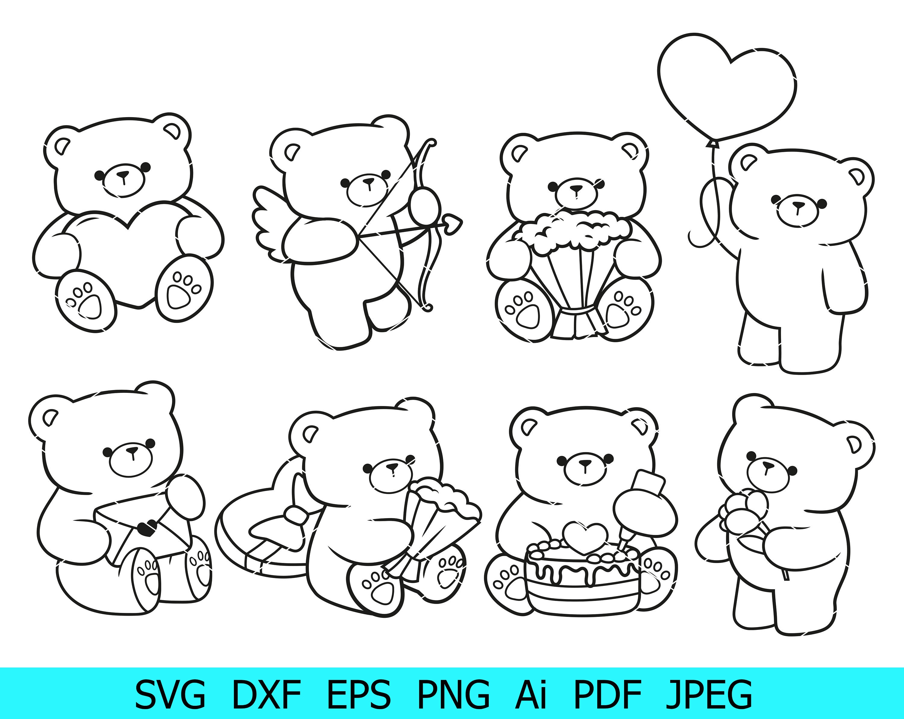 Happy Valentine's Day Svg, Valentine Bear Png, Valentine's Day Clip Art ...