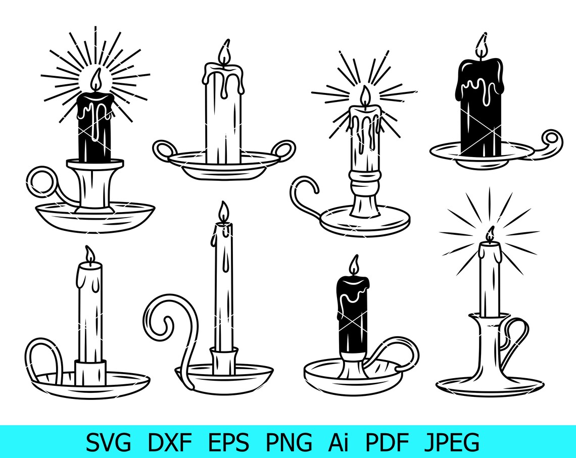 Candle Svg, Candle Svg Bundle, Candle Silhouette, Candle Cut Files ...