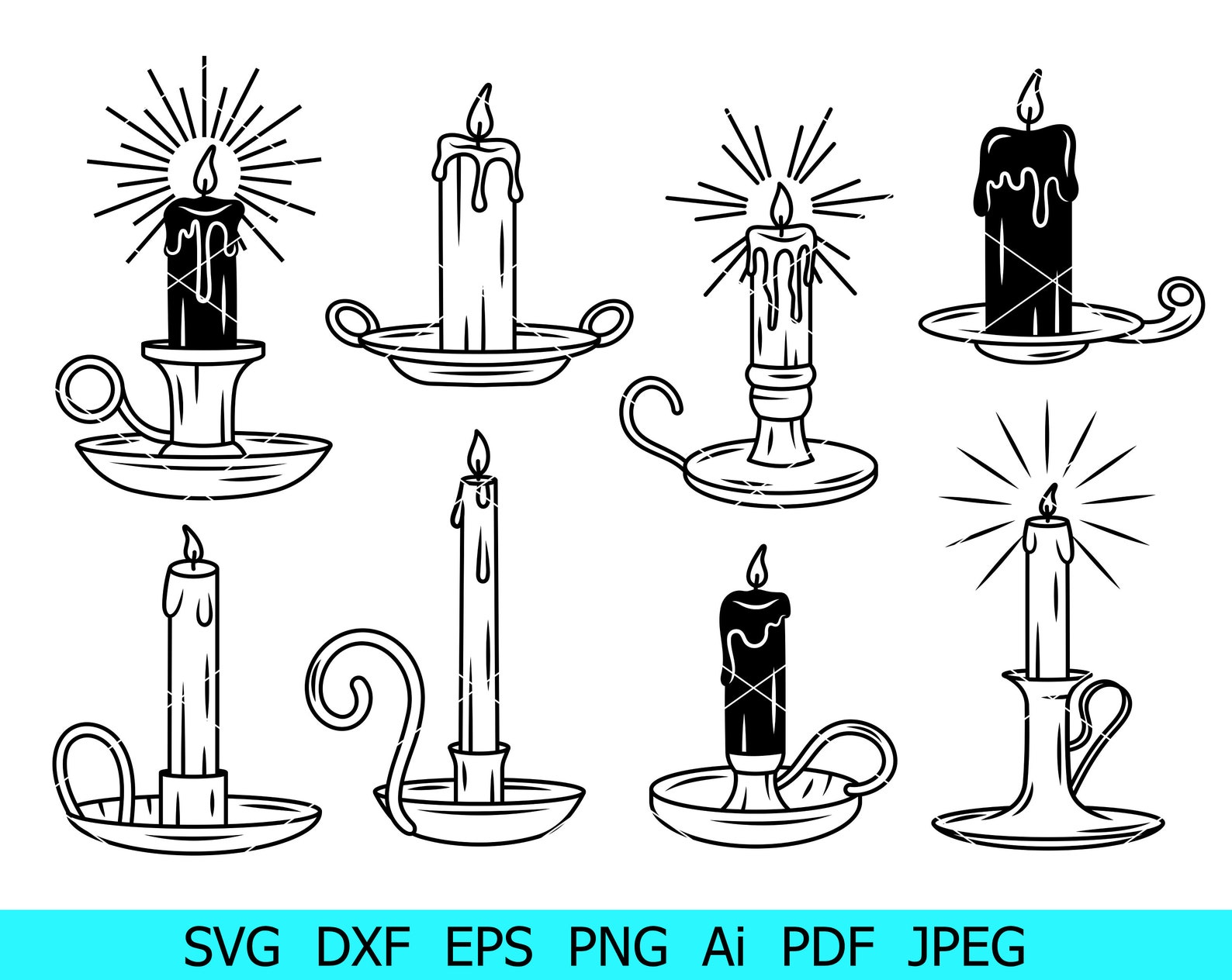 Candle Svg, Candle Svg Bundle, Candle Silhouette, Candle Cut Files ...