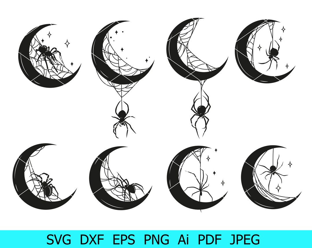 Spider Svg, Moon Png, Spiderweb Cricut, Halloween Svg, Gothic Svg ...