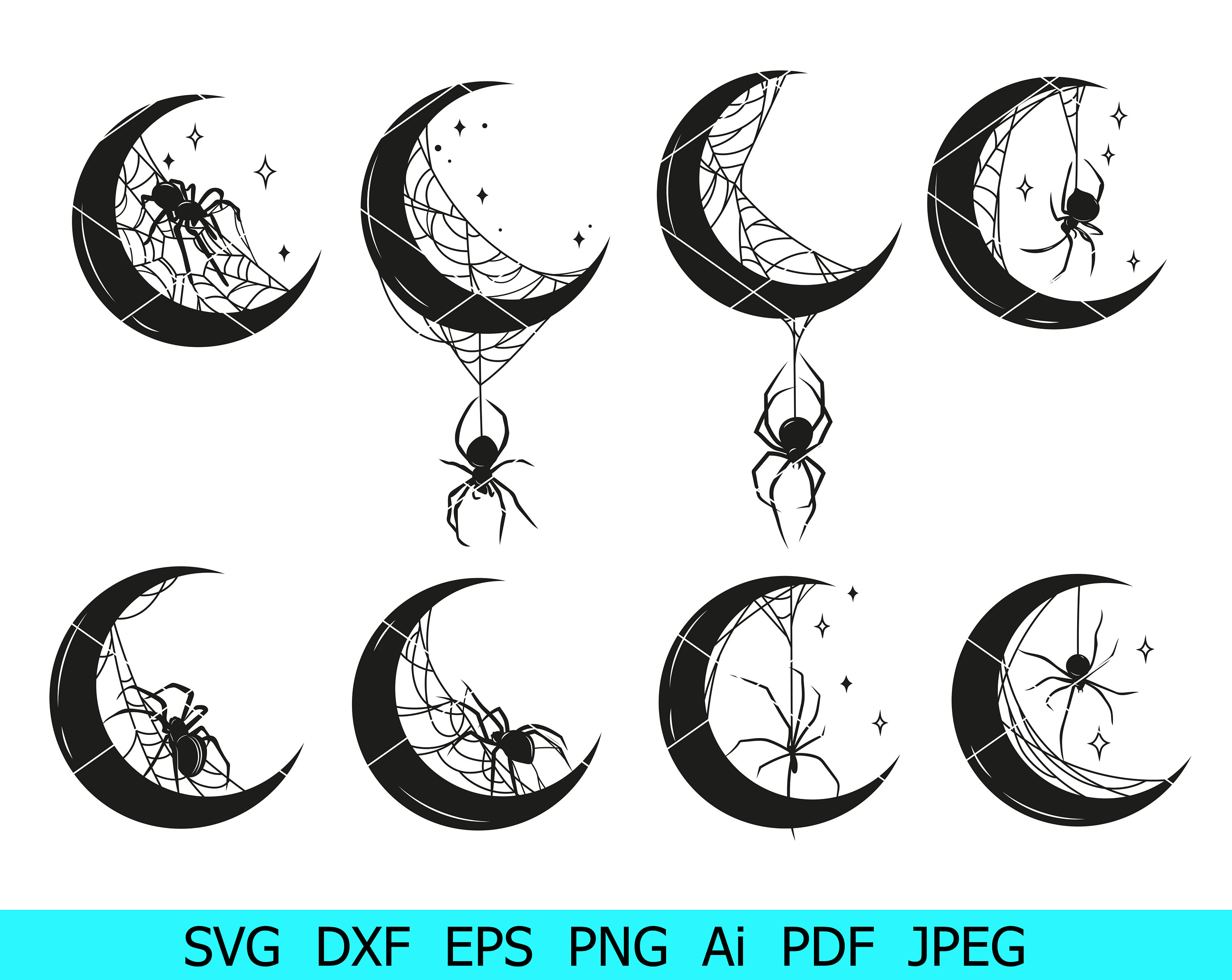 Spider Svg, Moon Png, Spiderweb Cricut, Halloween Svg, Gothic Svg ...
