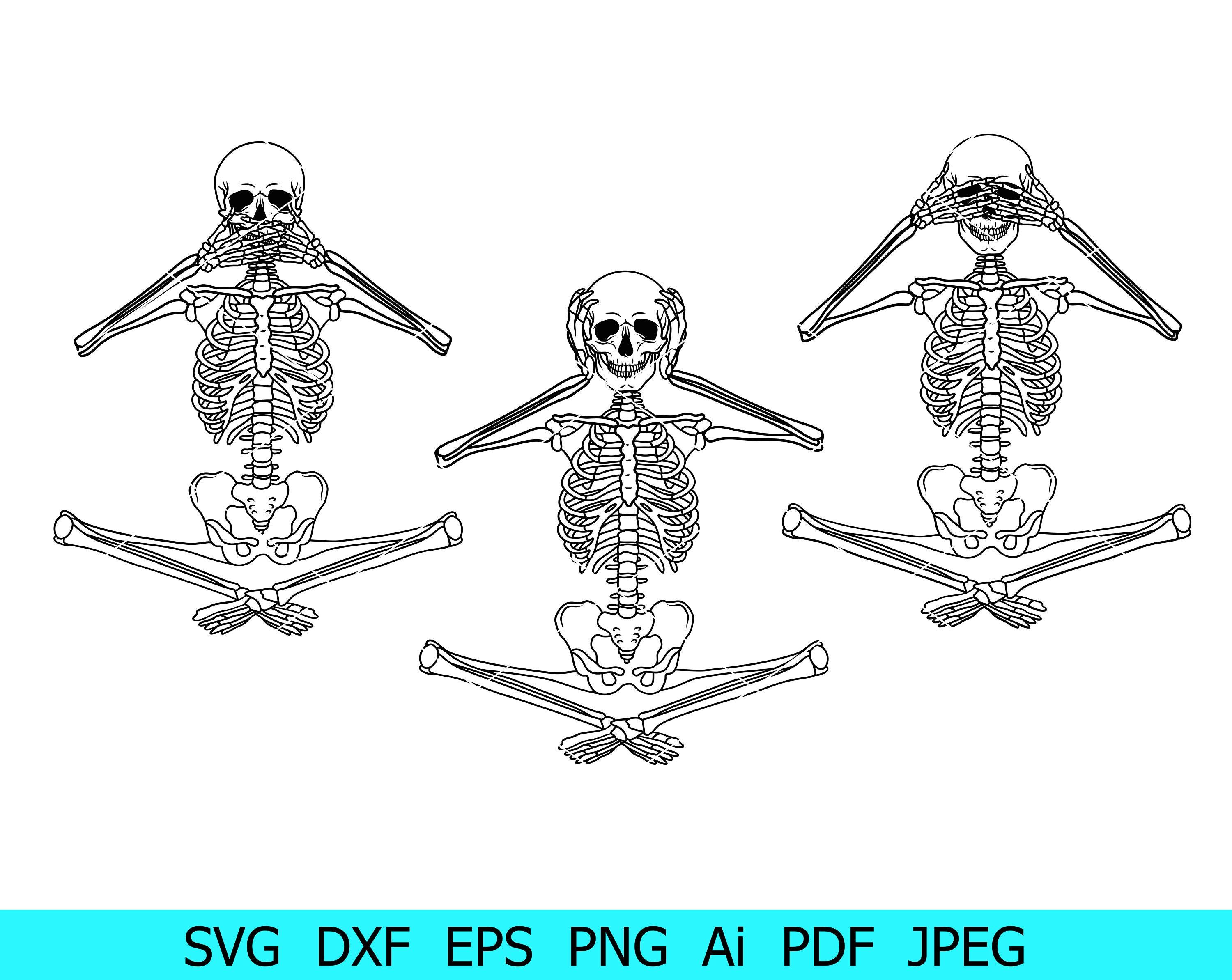Skeleton Svgskeleton I Don't See I Don't Hear I - Etsy