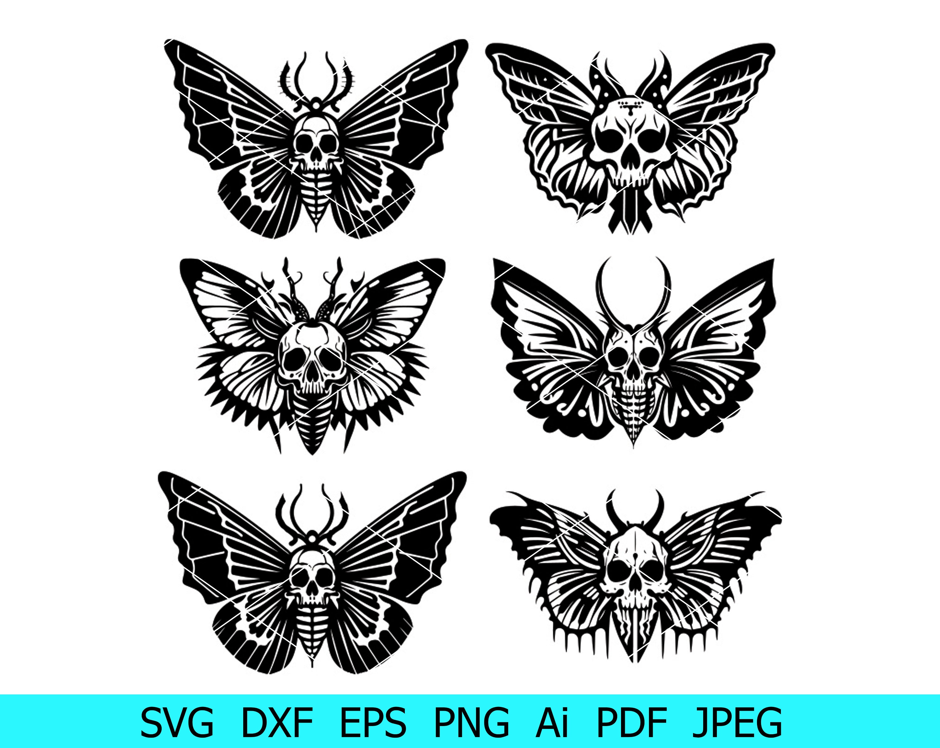 Moth With Skull Earrings SVG Bundle, Halloween Butterfly Svg, Mystical ...
