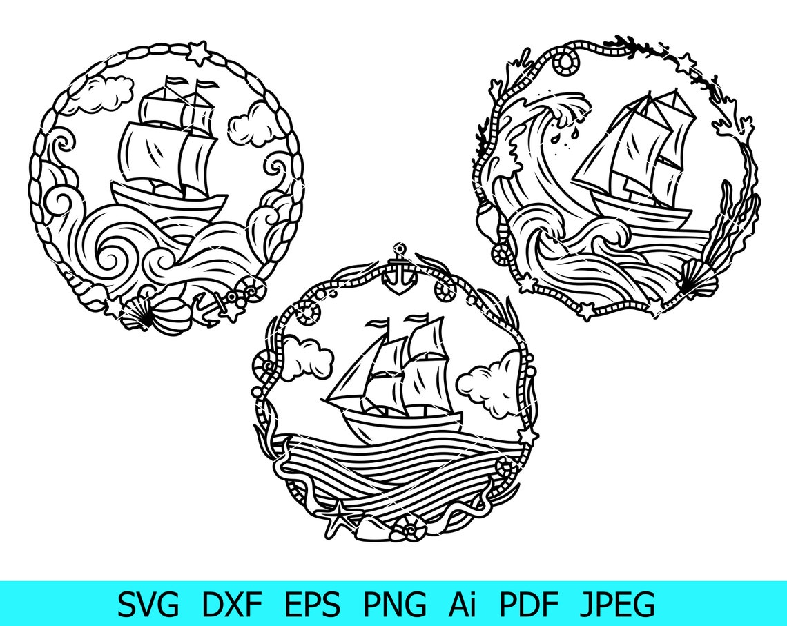 Sailboat Svg, Pirate Ship Cricut, Sailing Svg, Sailboat Cut File ...