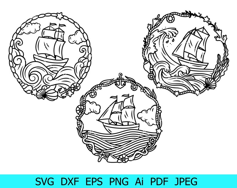 Sailboat Svg, Pirate Ship Cricut, Sailing Svg, Sailboat Cut File ...