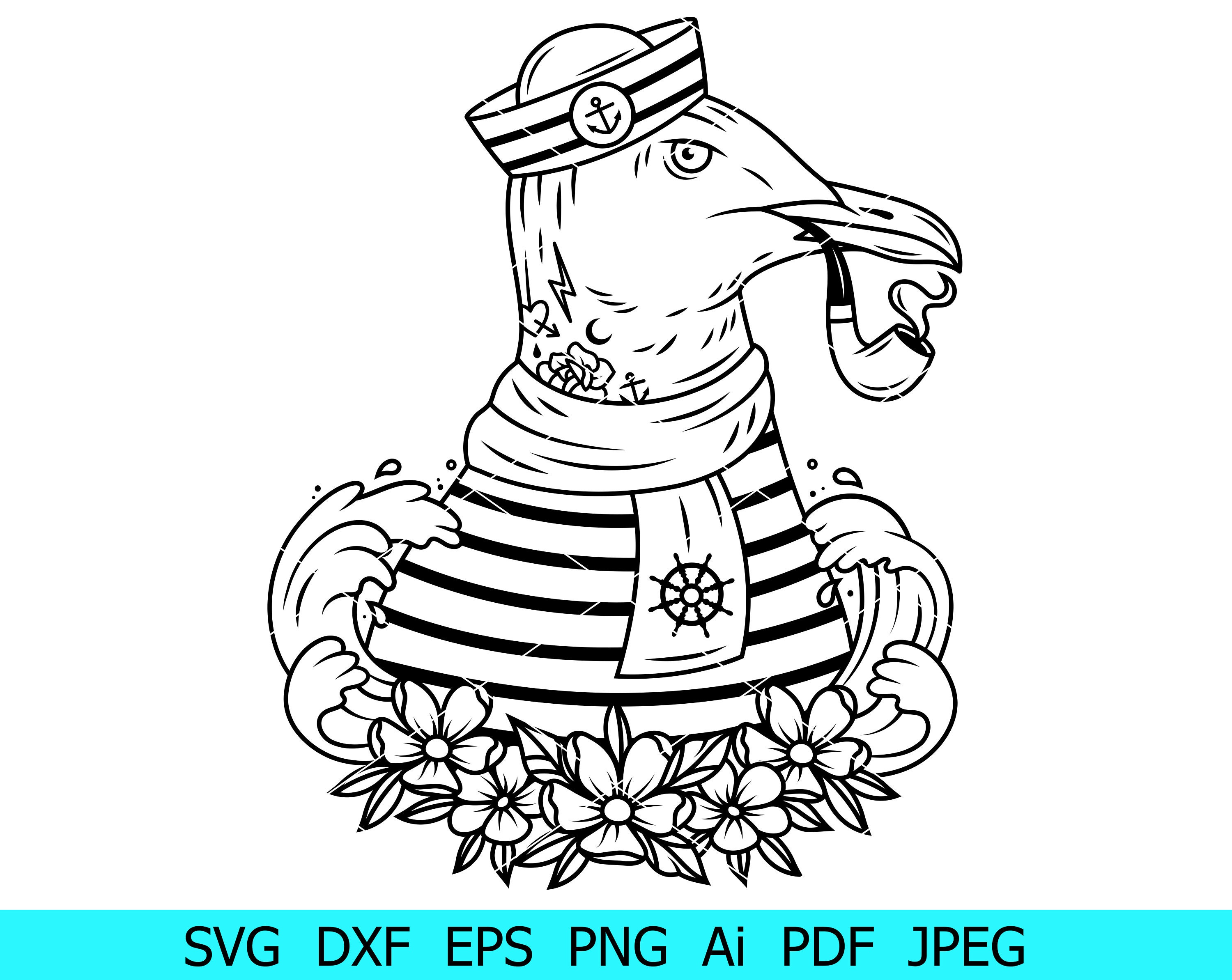 Seagulls Svg, Seagull Sailor Svg, Seagull Maritime Png, Clipart Seagull ...