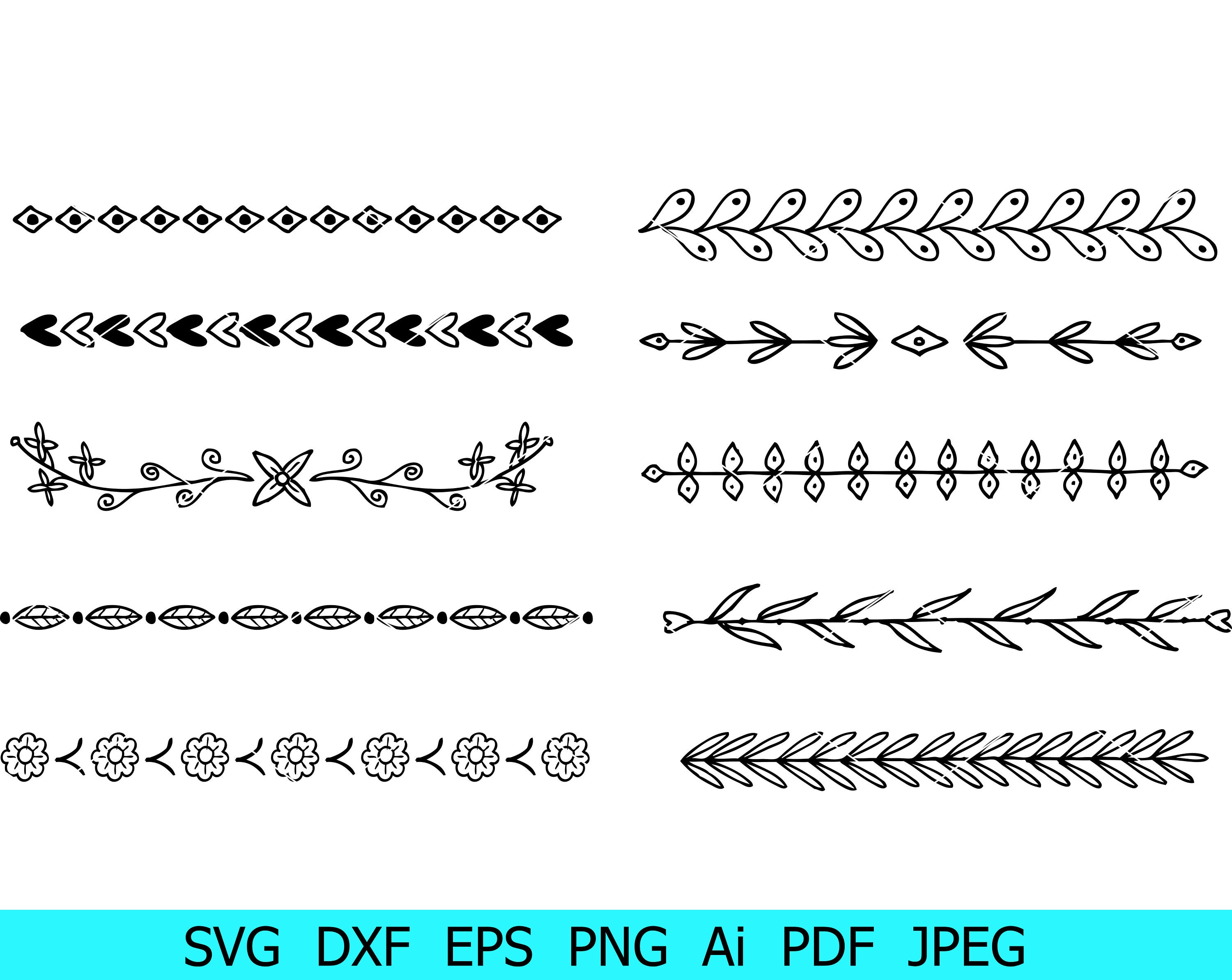 Text dividers Svg Sign decorative svg Hand Drawn Doodles | Etsy