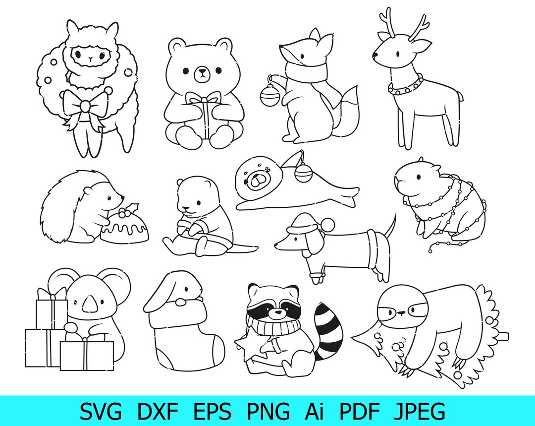 Christmas Animals Svg,animals Svg, Holiday Png, Christmas Animals ...