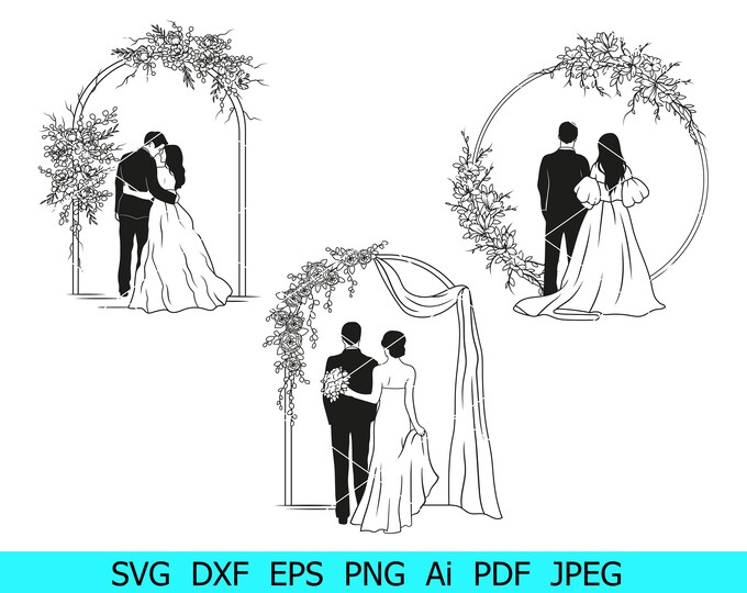 Newlyweds Svg, Wedding Arch Svg, Love Svg, Wedding Clipart, Wedding ...