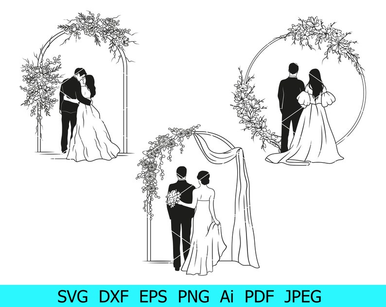 Newlyweds Svg, Wedding Arch Svg, Love Svg, Wedding Clipart, Wedding ...
