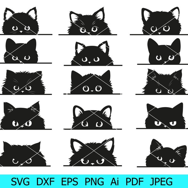 Black Cat Svg - Etsy
